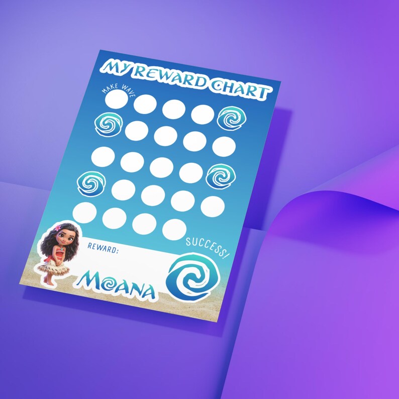 Moana Theme Reward Chart | Kids Behavior Tracker (PDF Download) - Etsy