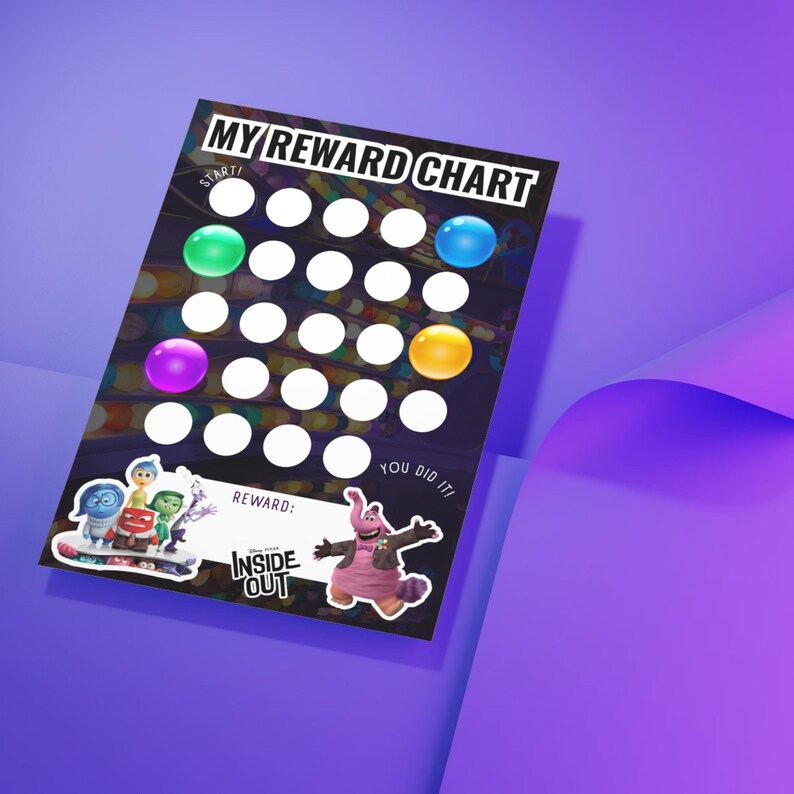 Inside Out Reward Chart Printable A4 | Kids Emotion & Behavior Chart ...