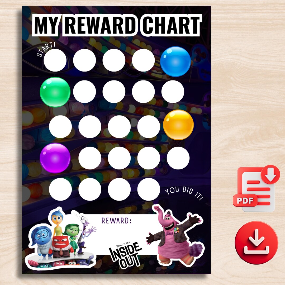 Inside Out Reward Chart Printable A4 | Kids Emotion & Behavior Chart ...