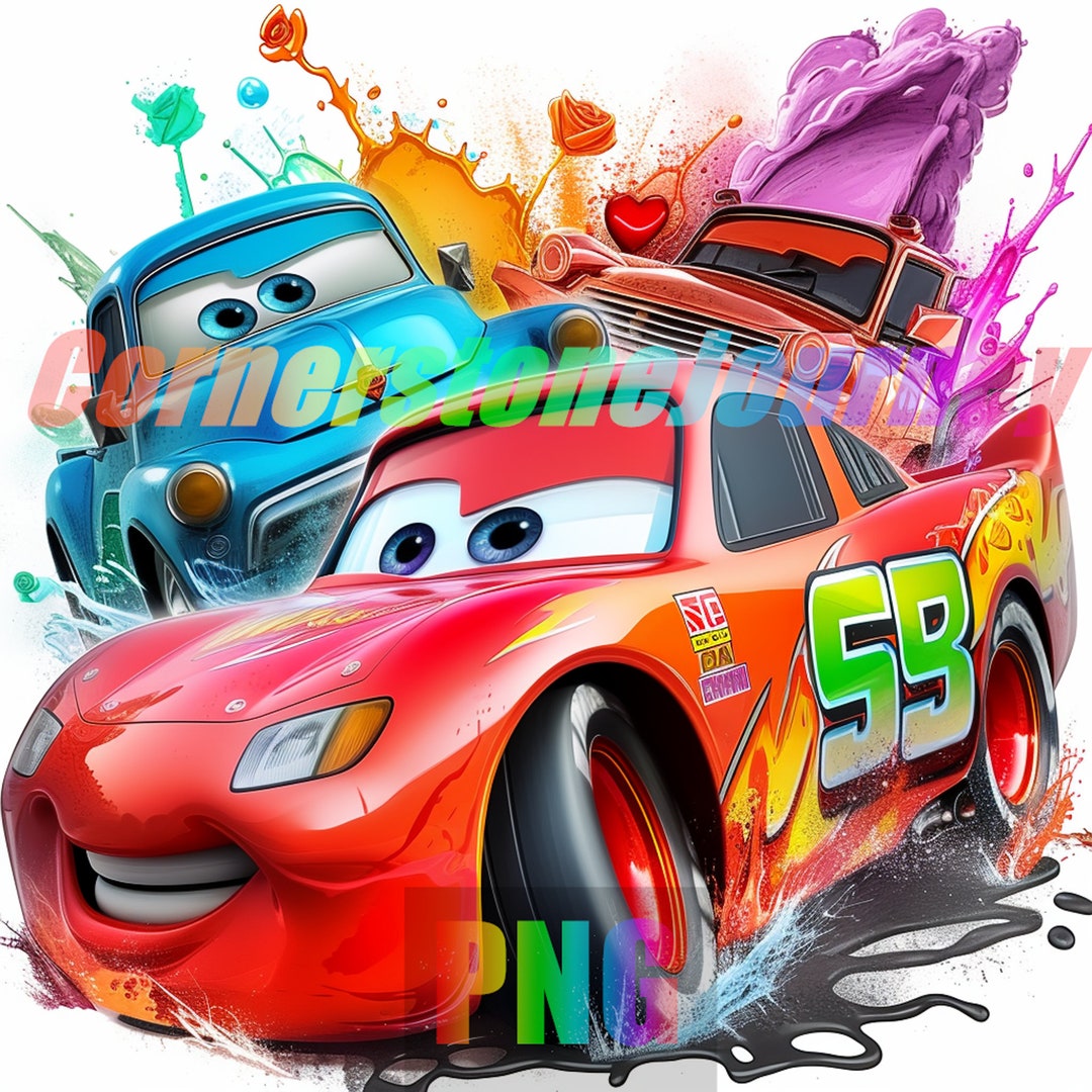 Lightning Mcqueen Png Splash and Watercolor Mcqueen Digital Design PNG ...