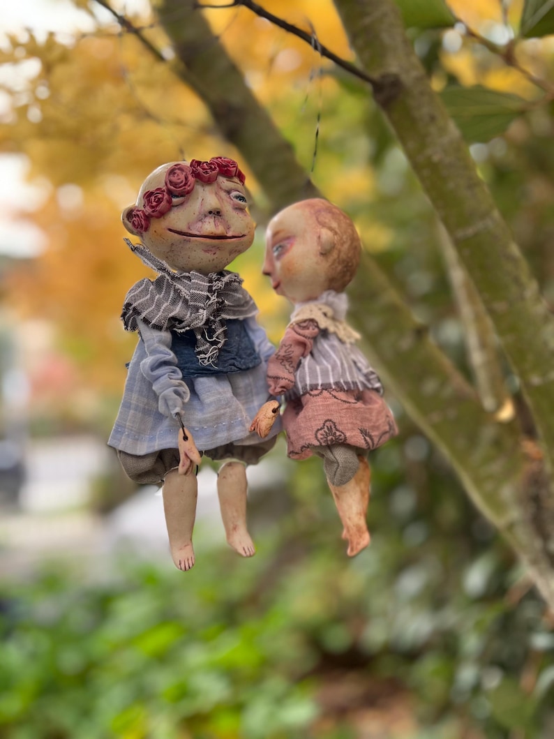 Creepy Handmade Art Doll With Roses - Unique Oddities Doll - Etsy