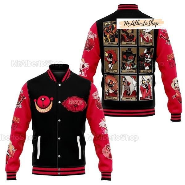 Hazbin Hotel Baseball Jacket, Hazbin Hotel Varsity Jacket by ...