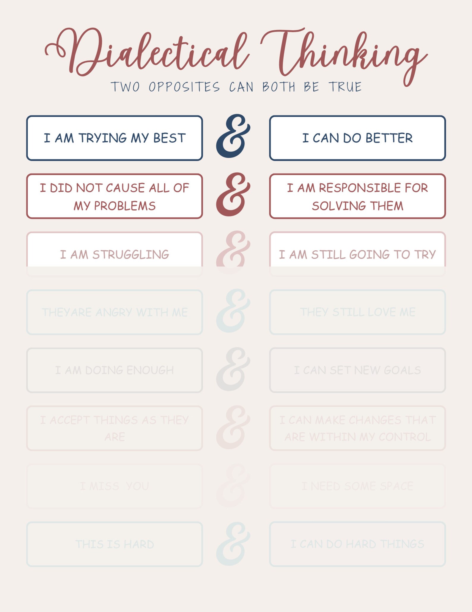 DBT Skills Cheat Sheet & Dialectical Thinking (full Image Available ...