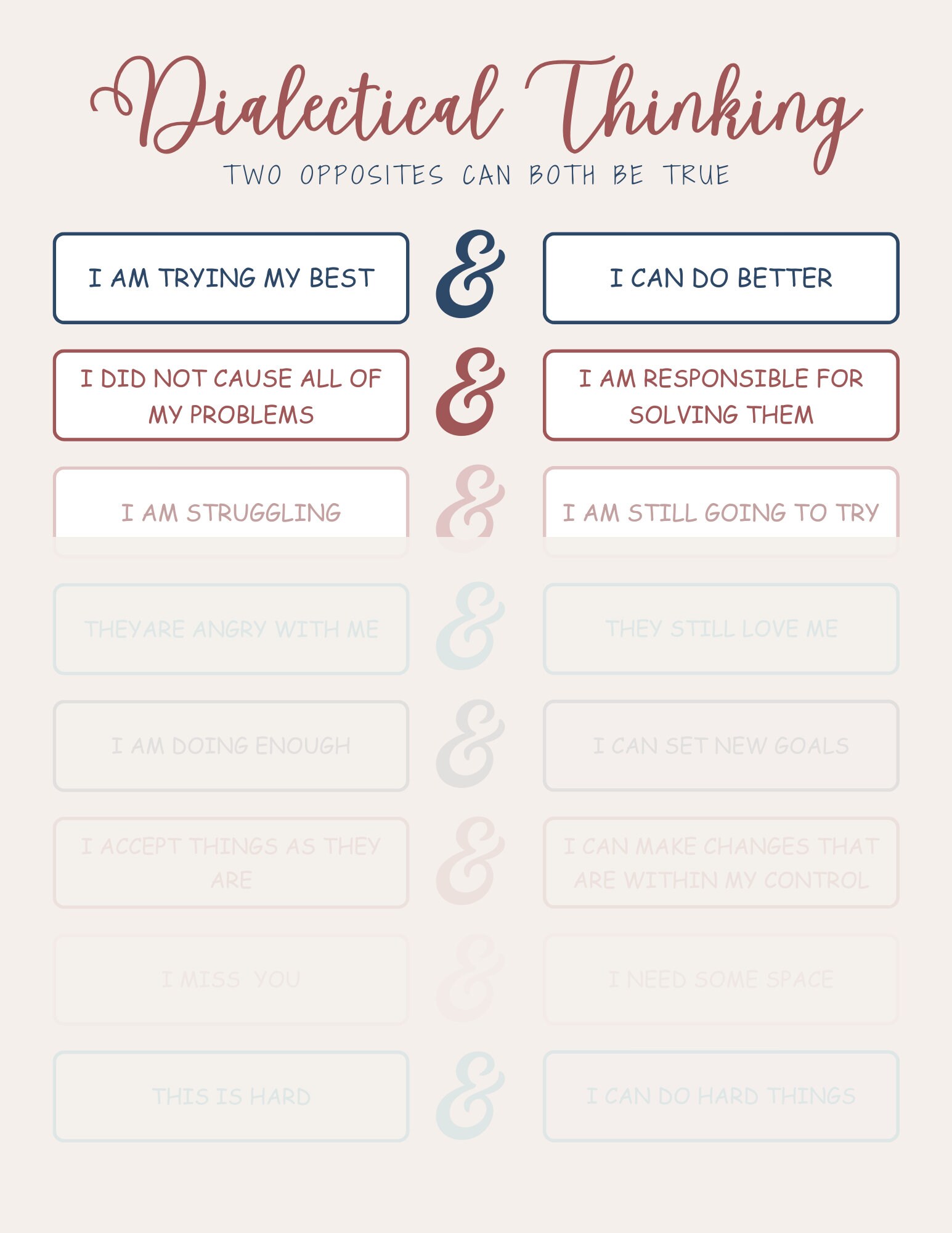DBT Skills Cheat Sheet & Dialectical Thinking (full Image Available ...