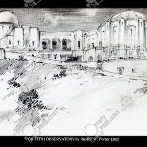 Griffith Observatory West Wing (1931) by Russell W. Porter - Etsy