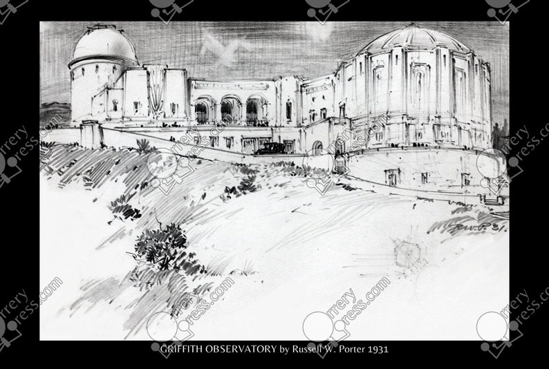 Griffith Observatory West Wing (1931) by Russell W. Porter - Etsy