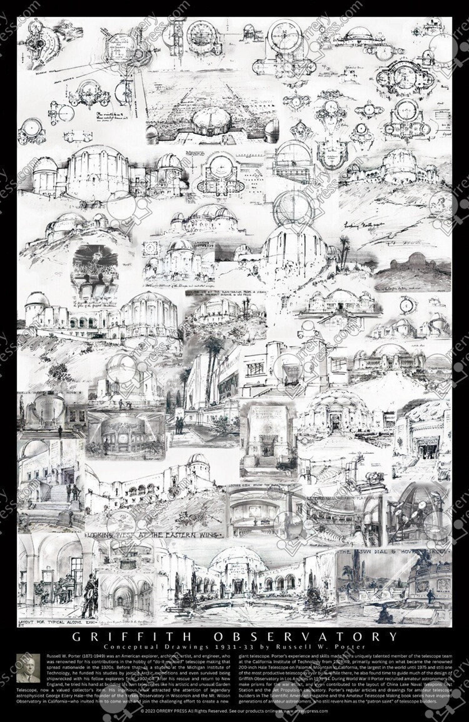Griffith Observatory Poster - 45 Sketches (1931-33) by Russell W ...