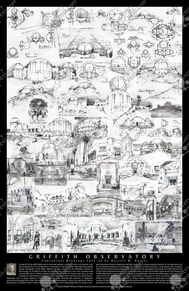 Griffith Observatory Poster - 45 Sketches (1931-33) by Russell W ...