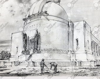 Griffith Observatory Poster - 45 Sketches (1931-33) by Russell W ...