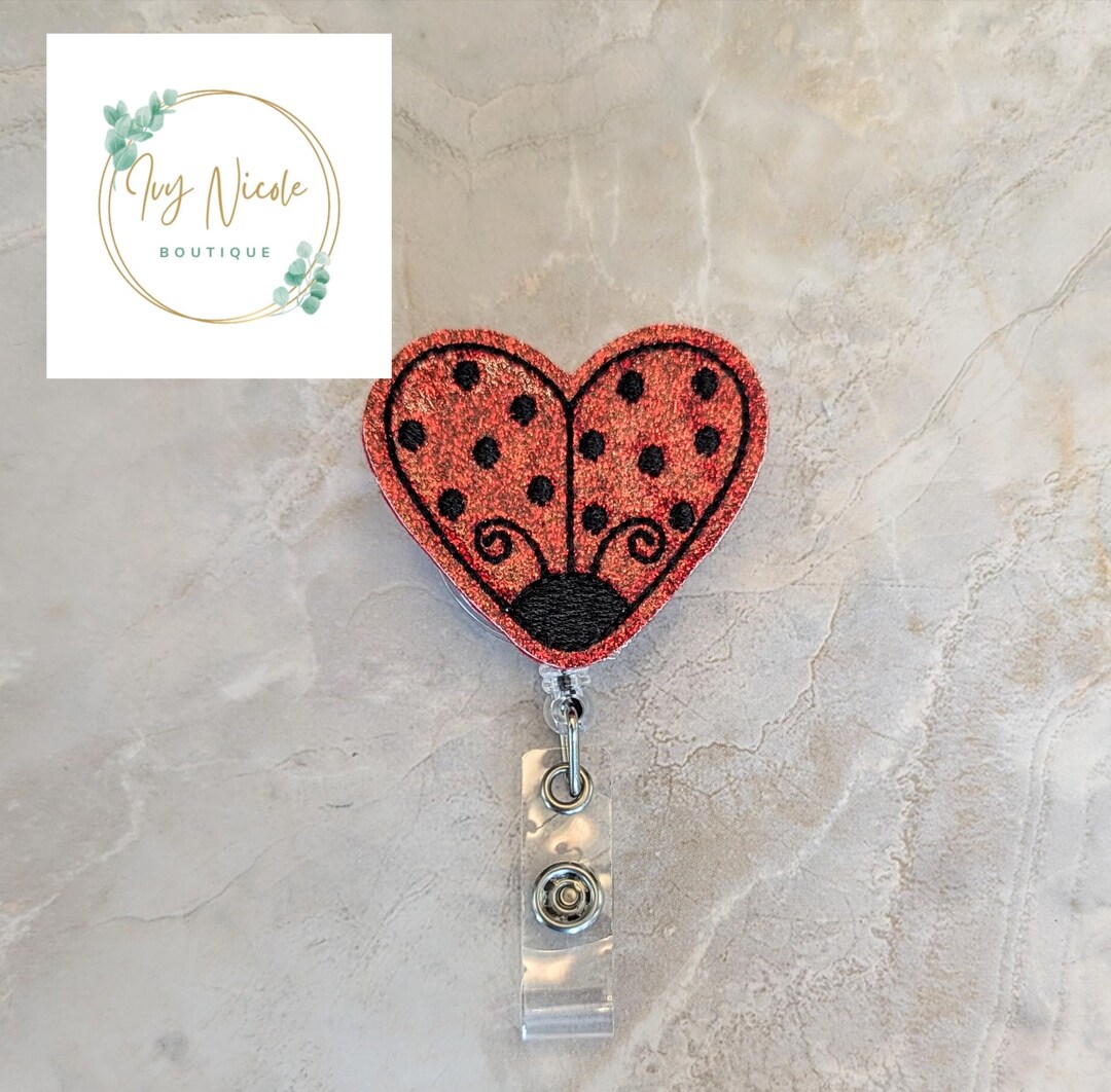 Heart Ladybug Badge Reel: Valentine's Day Nurse/teacher Gift - Etsy