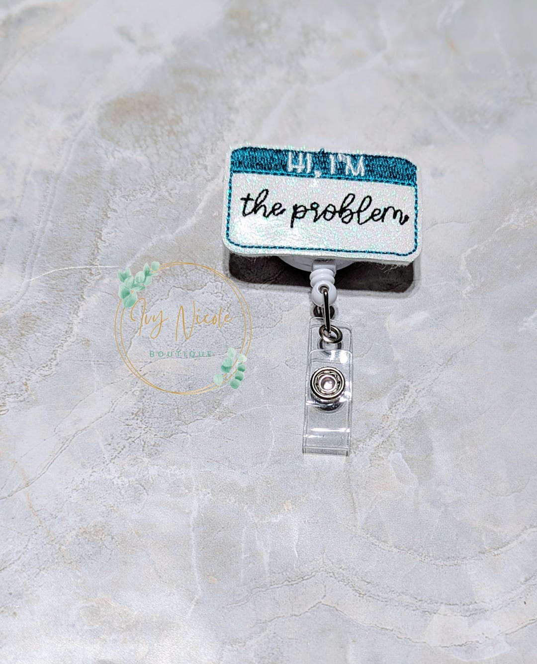 Hi I'm the Problem Badge Reel, Teacher Nurse ID Holder - Etsy