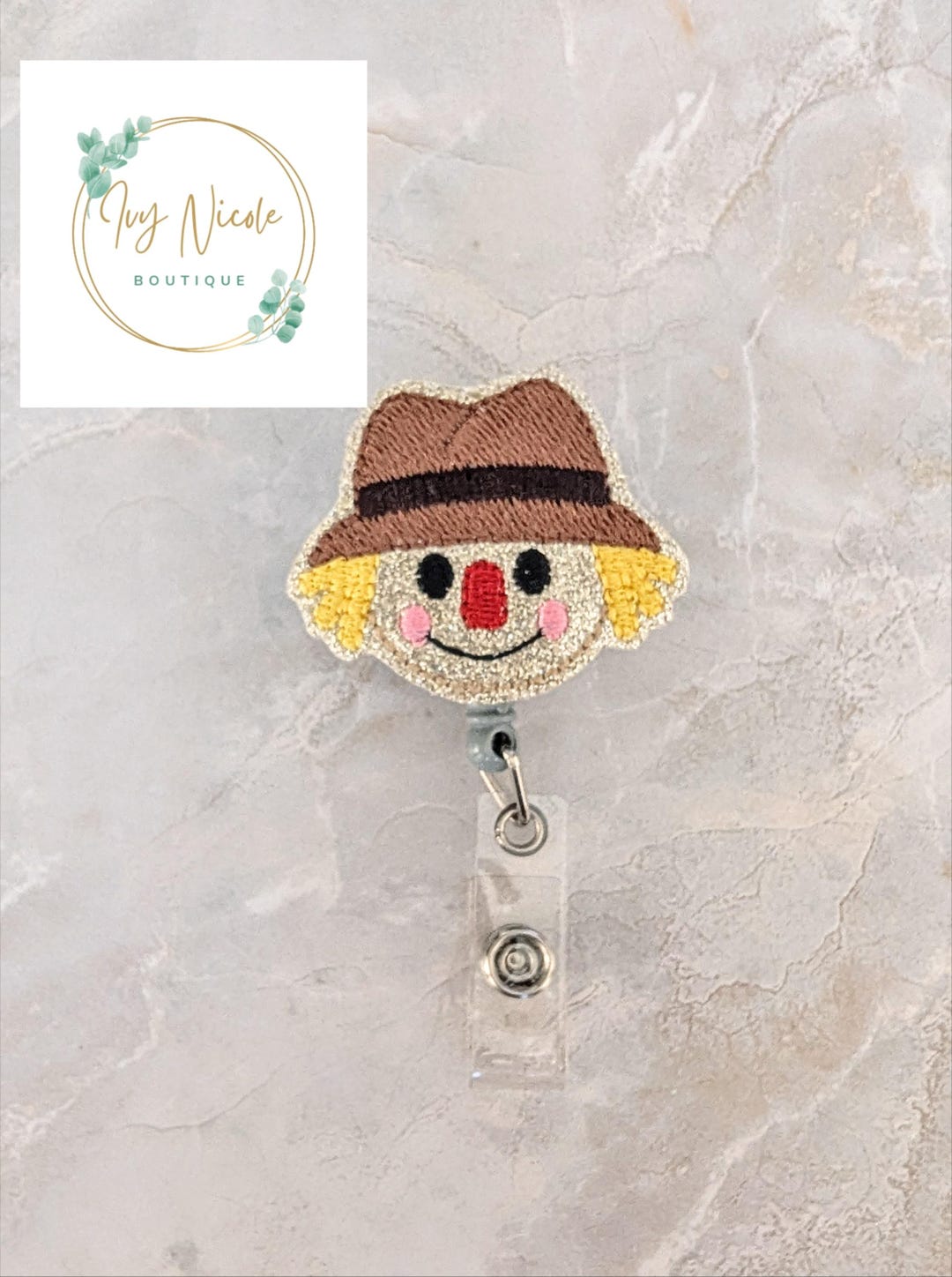 Scarecrow Badge Reel: Fall Decor, Nurse Gift, Teacher Lanyard - Etsy