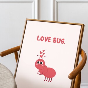 Love Bug Valentines Day Art Print, Cute Insect (digital Download) - Etsy