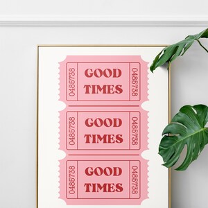 Good Times Carnival Ticket, Digital Download, Aesthetic Art Print for ...