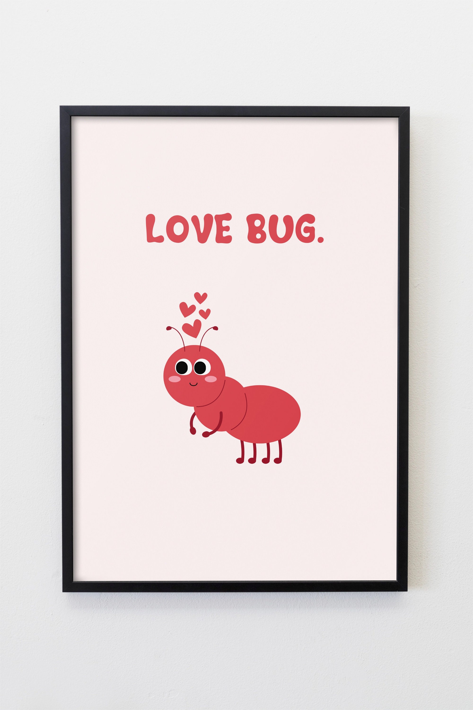 Love Bug Valentines Day Art Print, Cute Insect (digital Download) - Etsy