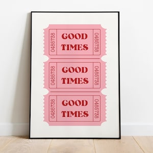 Good Times Carnival Ticket, Digital Download, Aesthetic Art Print for ...