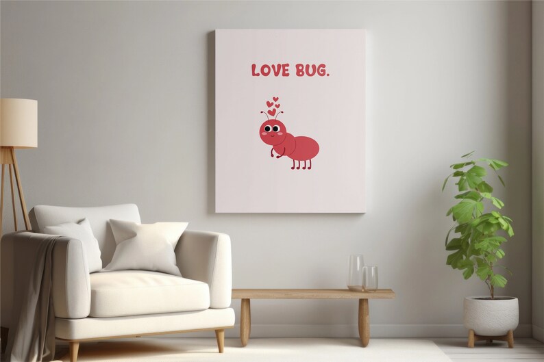 Love Bug Valentines Day Art Print, Cute Insect (digital Download) - Etsy