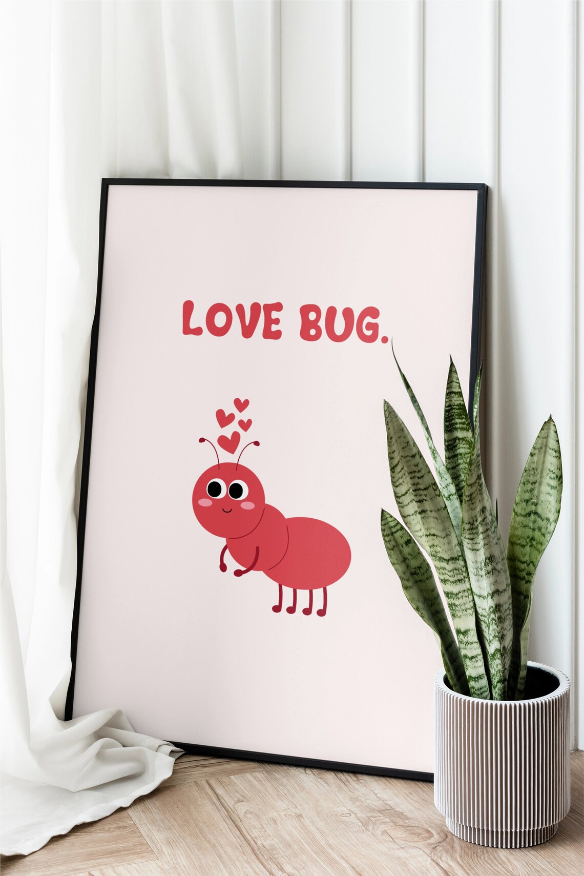 Love Bug Valentines Day Art Print, Cute Insect (digital Download) - Etsy
