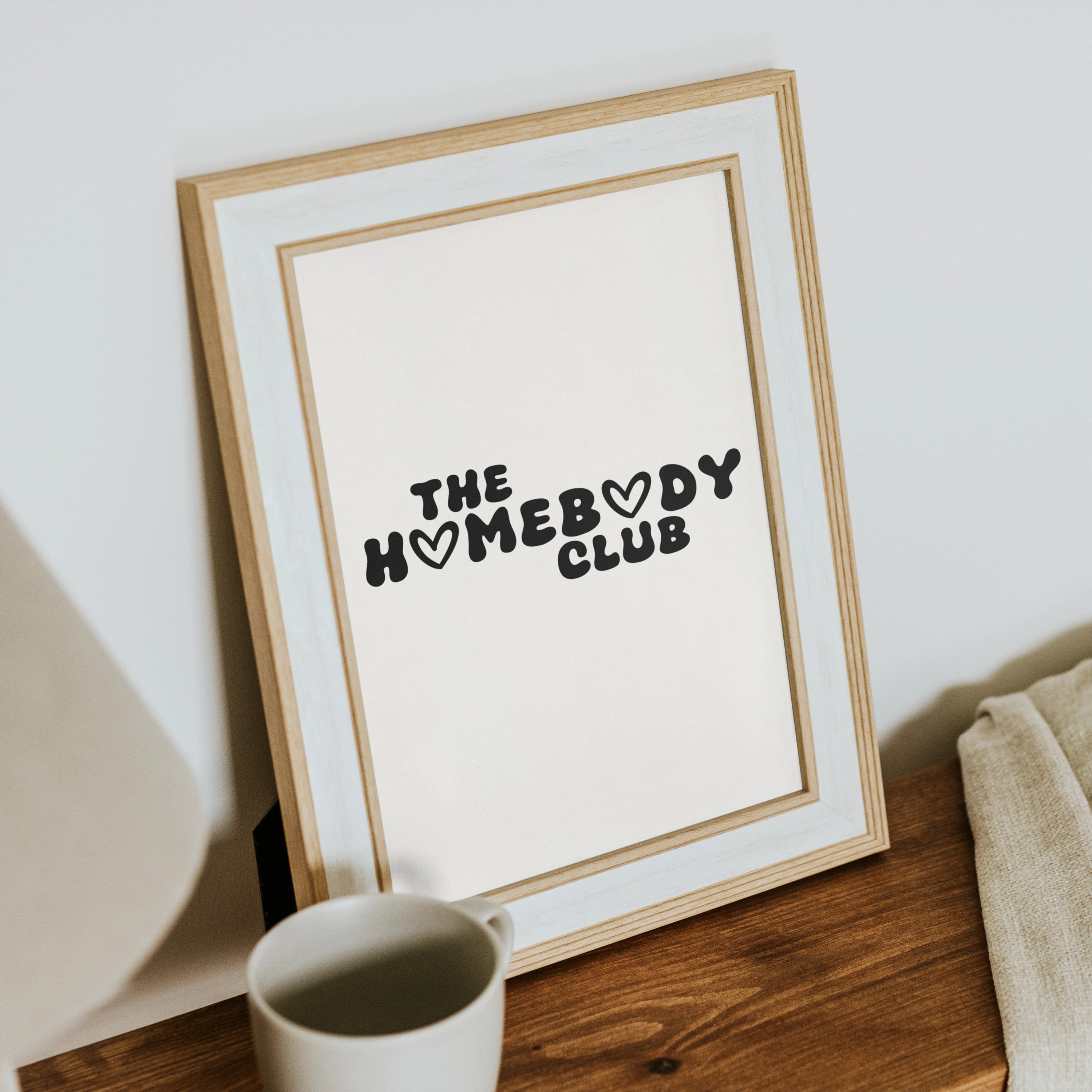 The Homebody Club Black Art Print, Digital Download, Aesthetic Art Print for Bedroom or Living ...