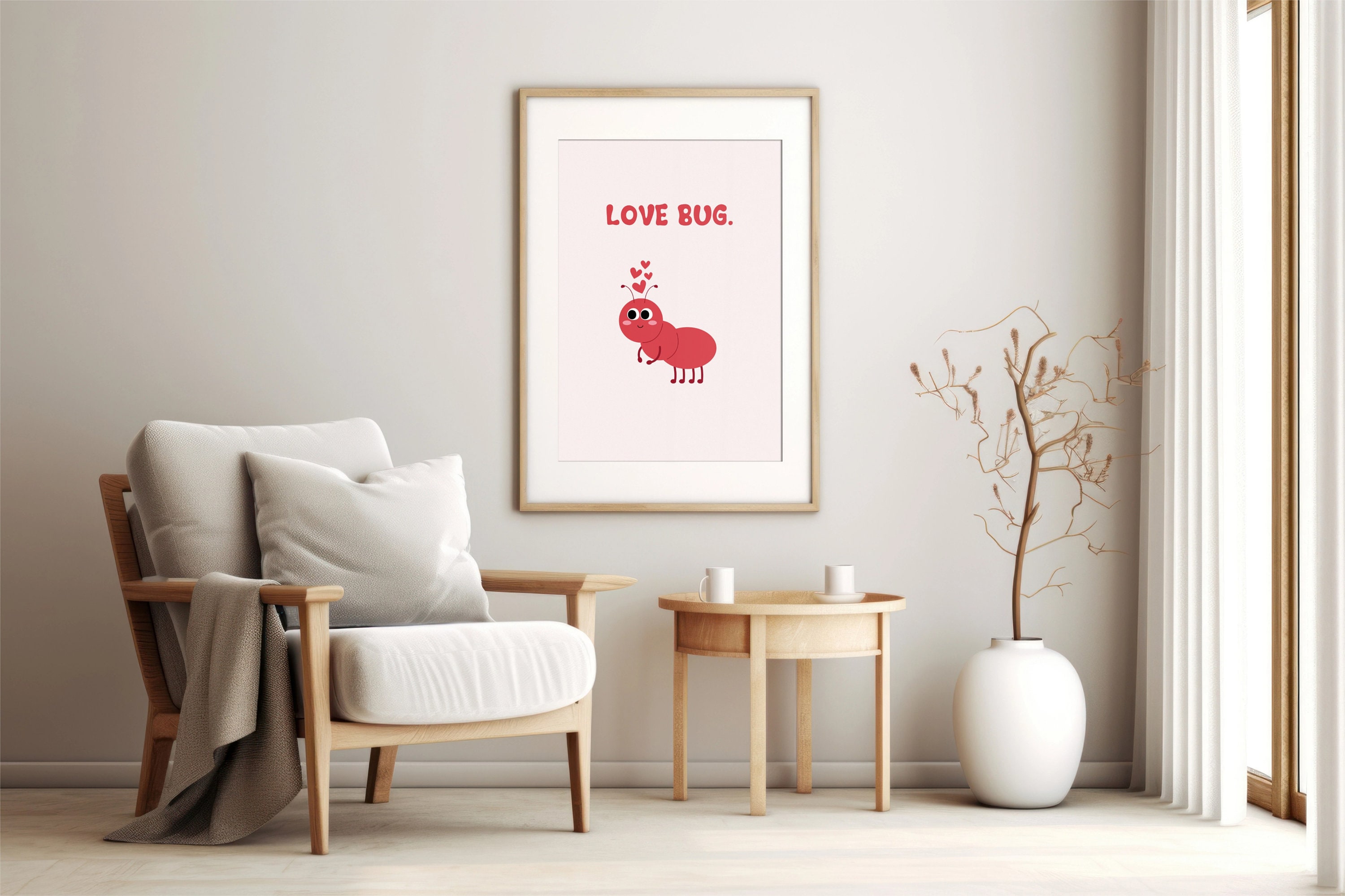 Love Bug Valentines Day Art Print, Cute Insect (digital Download) - Etsy