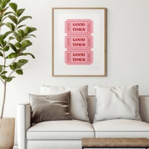 Good Times Carnival Ticket, Digital Download, Aesthetic Art Print for ...