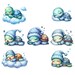 Water Color Sleeping Turtles, High Quality 31pc PNG Files, Sleeping ...
