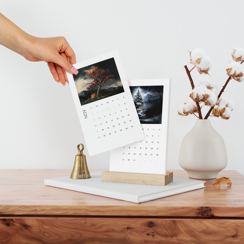 Vertical Desk Calendar ephemeral Seasons 2024, Vertical Desk Calendar ...
