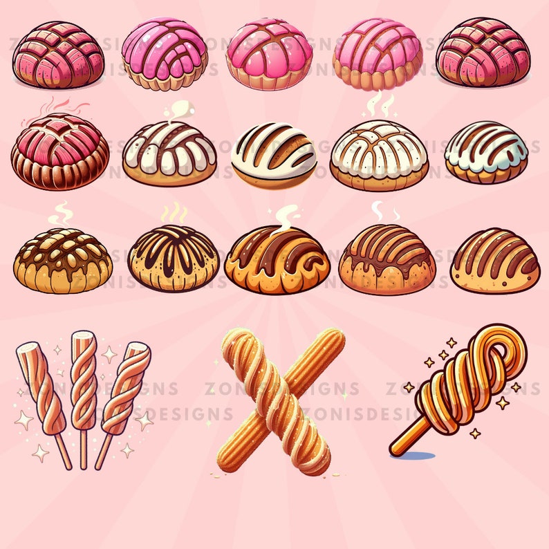 Mexican Pastries PNG, Mexican Pan Dulce Clip Art, Concha Clip Art ...