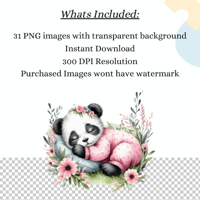 Sleepy Baby Pandas, Nursery Clipart, Cute Animals, Nursery Animal ...