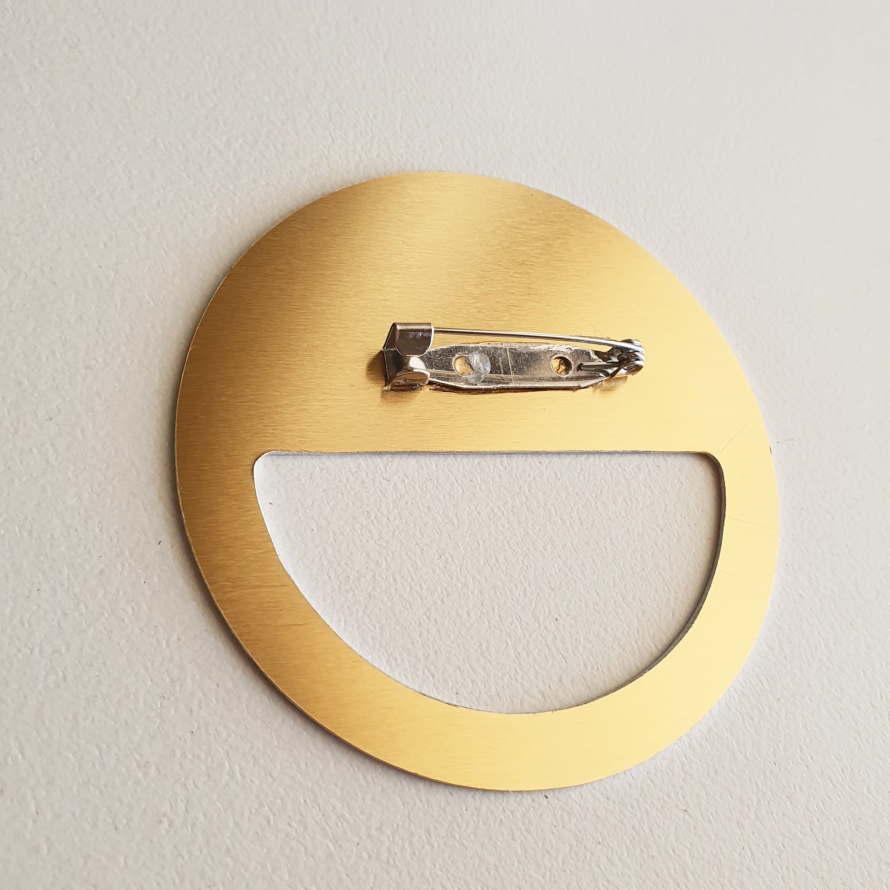 Bold Circular Brooch in Gold Metallic Aluminium - Etsy