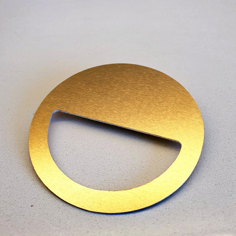 Bold Circular Brooch in Gold Metallic Aluminium - Etsy