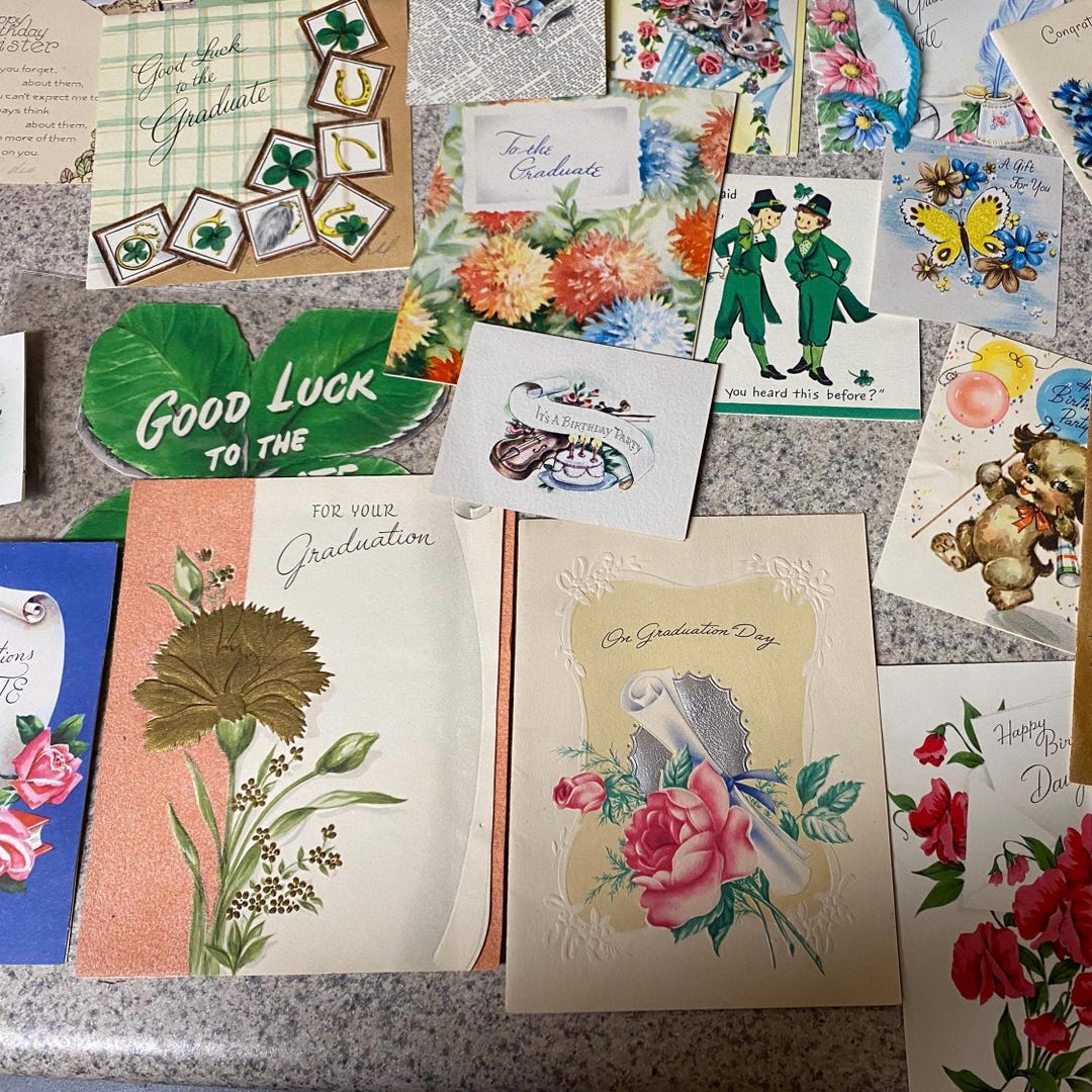 Vintage Greeting Cards Lot of 31 From 1940s 1950s Graduation Christmas ...