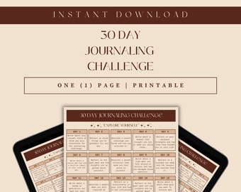 Printable PDF 30 Day Challenge - Etsy