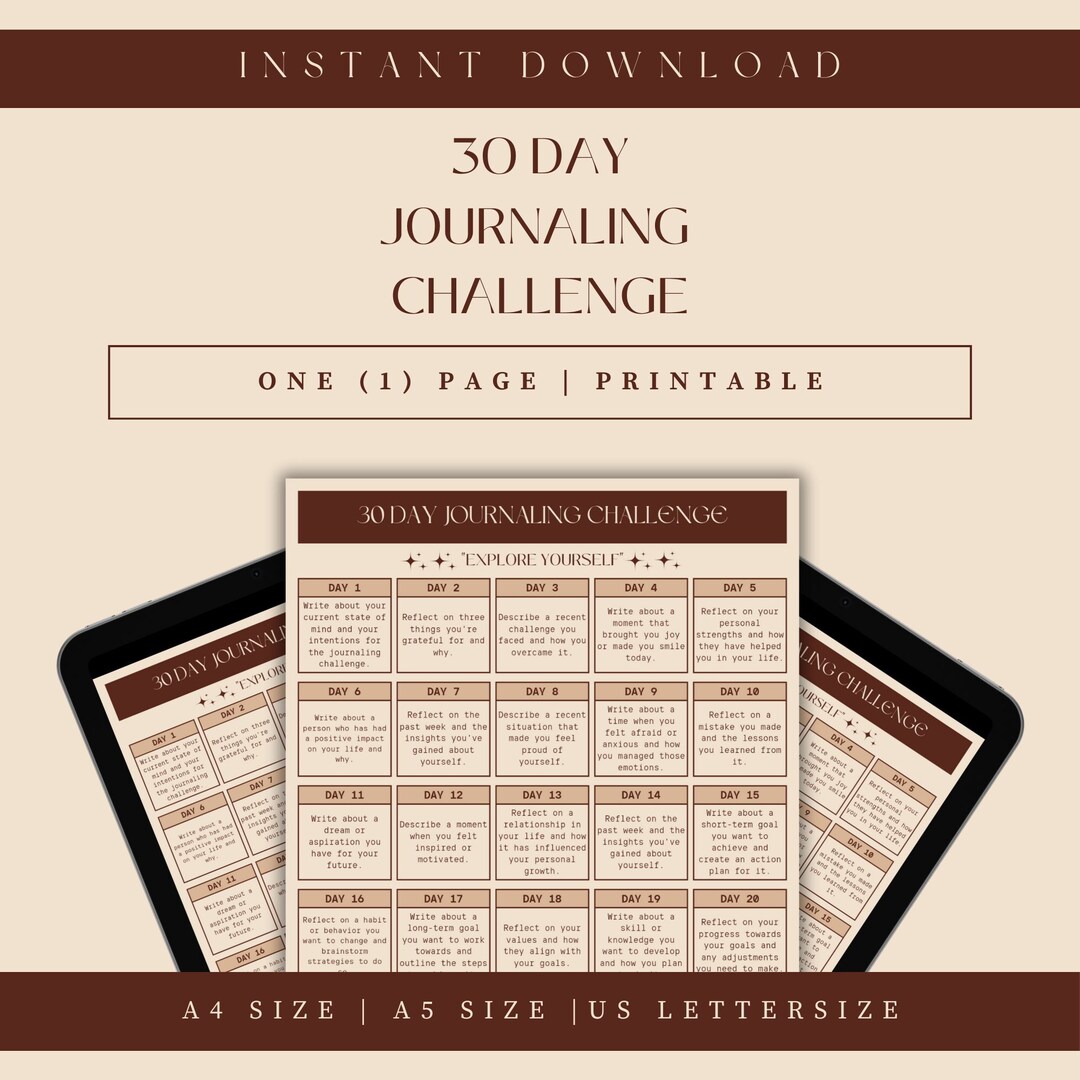 30 Day Journaling Challenge | Self Care Journal | Daily Journal ...
