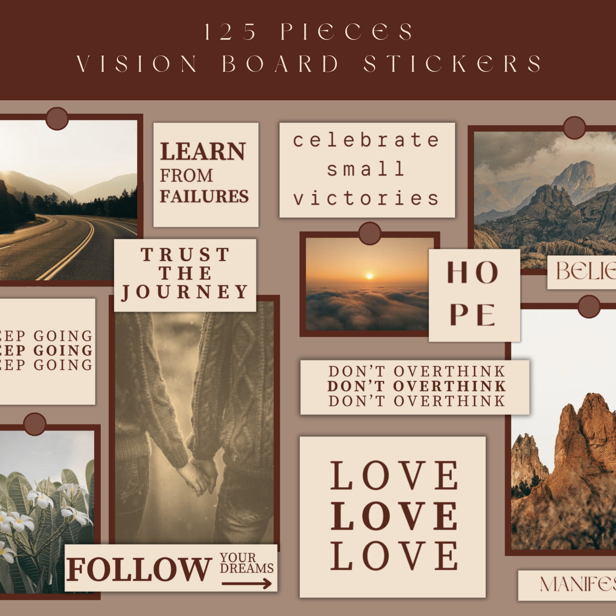 Vision Board Bundle Kit | Motivational Word Quotes | Vision Board ...