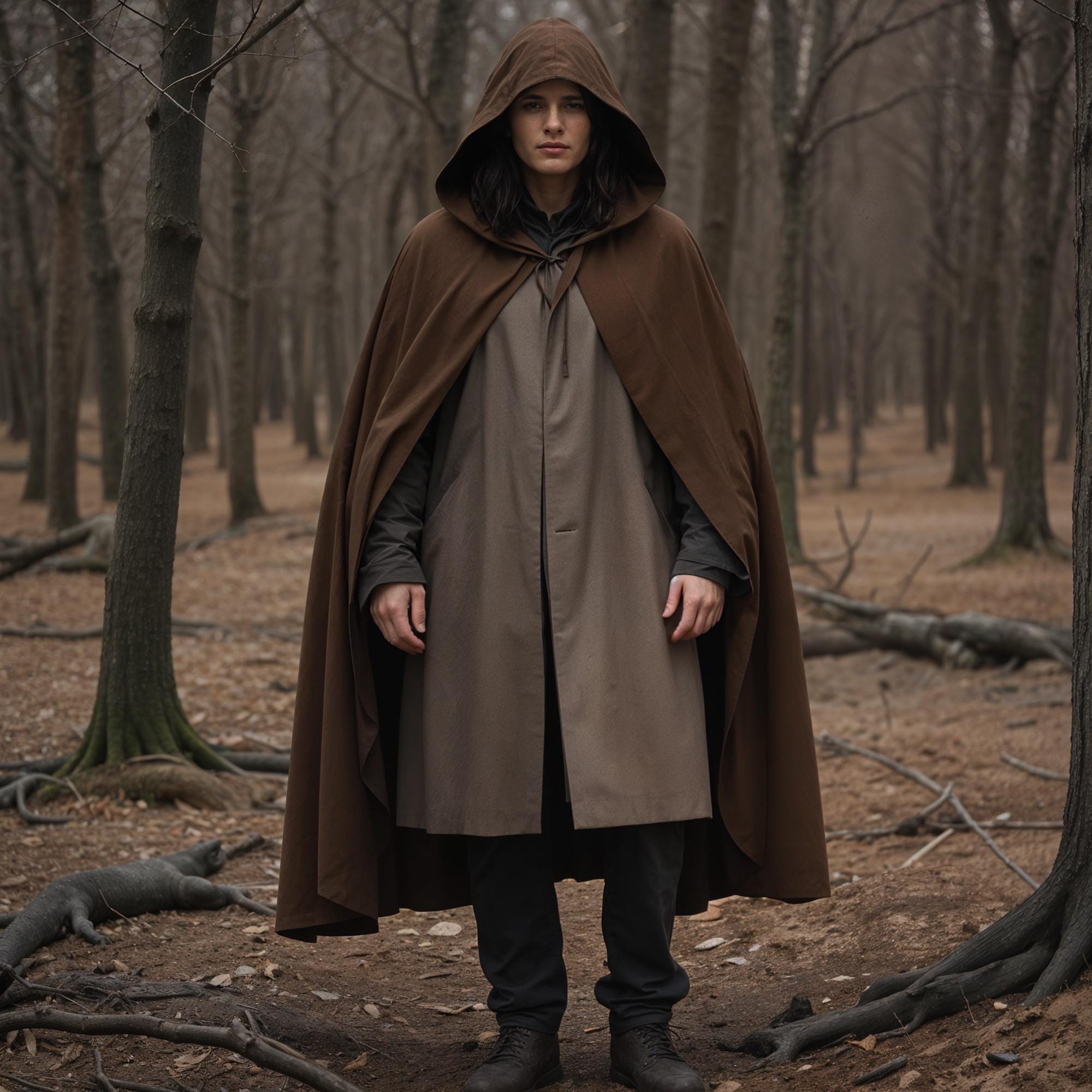 Renaissance Wool Hooded Cloak, Witch Cape Costume, Medieval Hobbit ...