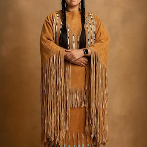 Handmade Suede Leather Powwow Dress: Native American Regalia With ...