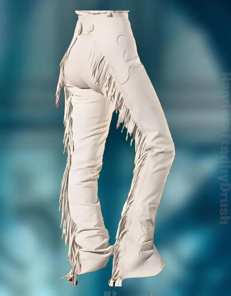 Women Western Wear Suede Leather Chap Fringes, Women Suede Leather Pant ...