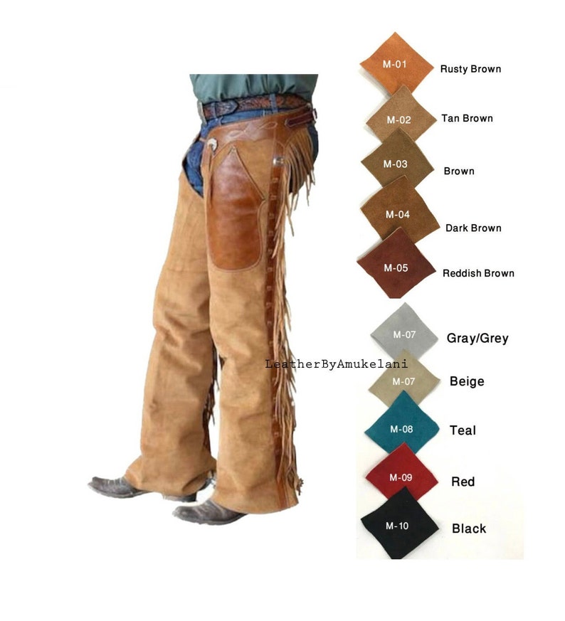 Handmade Suede Leather Cowboy Chaps With Fringes - Etsy