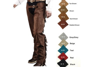 Western Wear Cowboy Style Handmade Suede Leather Chap Fringes, Suede ...