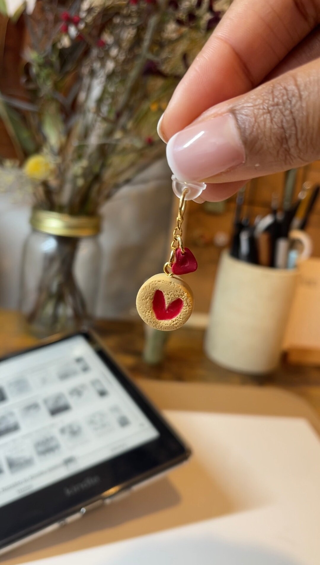 Heart Shaped Cookie Kindle Charm - Etsy