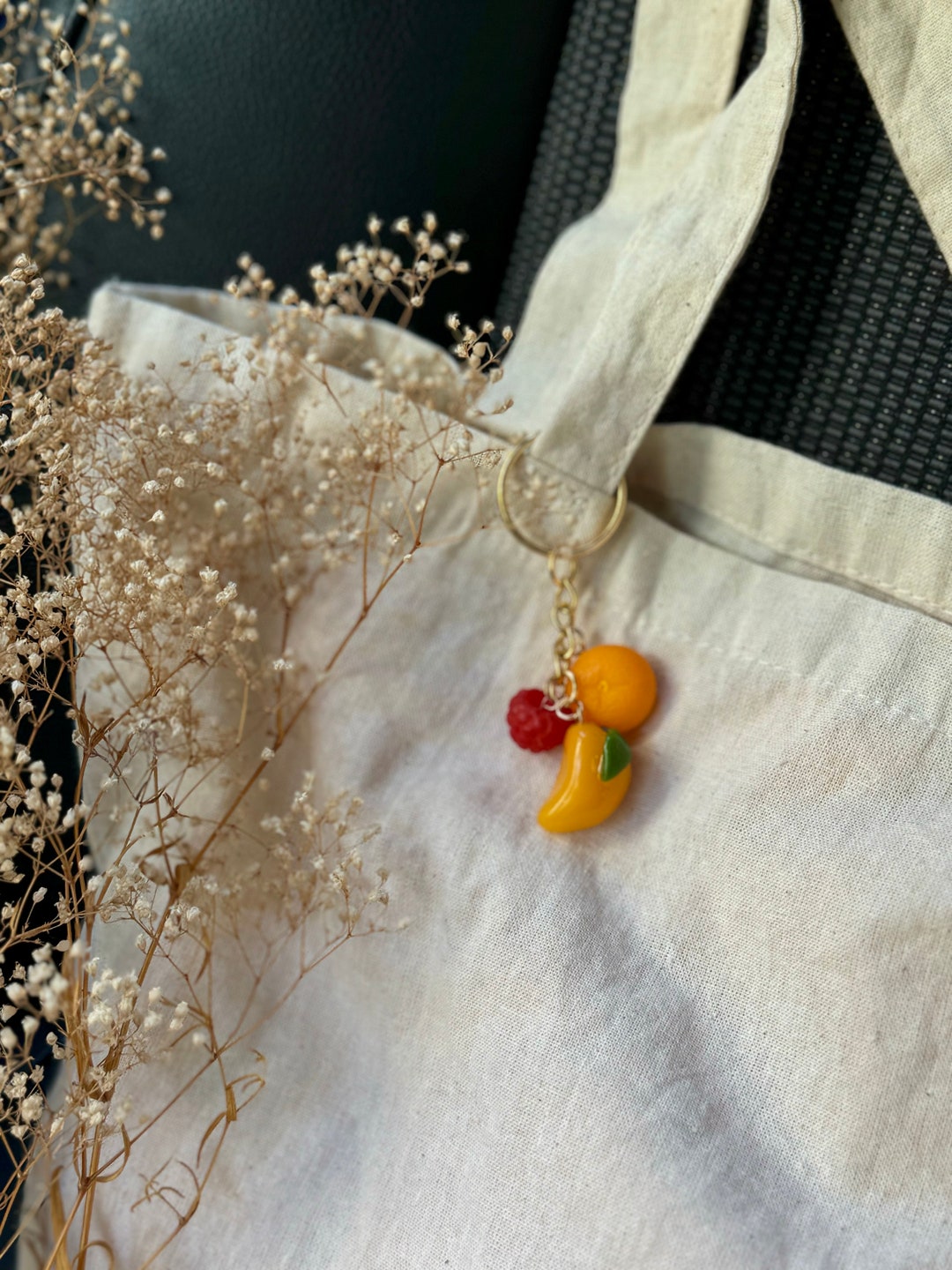 Mango Bag Charm, Keychain, Tangerine, Raspberry - Etsy