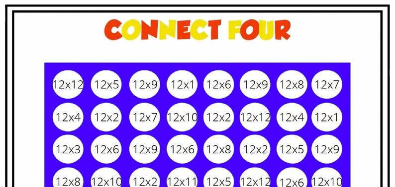MATHS - Times Tables Connect 4 Game - Etsy
