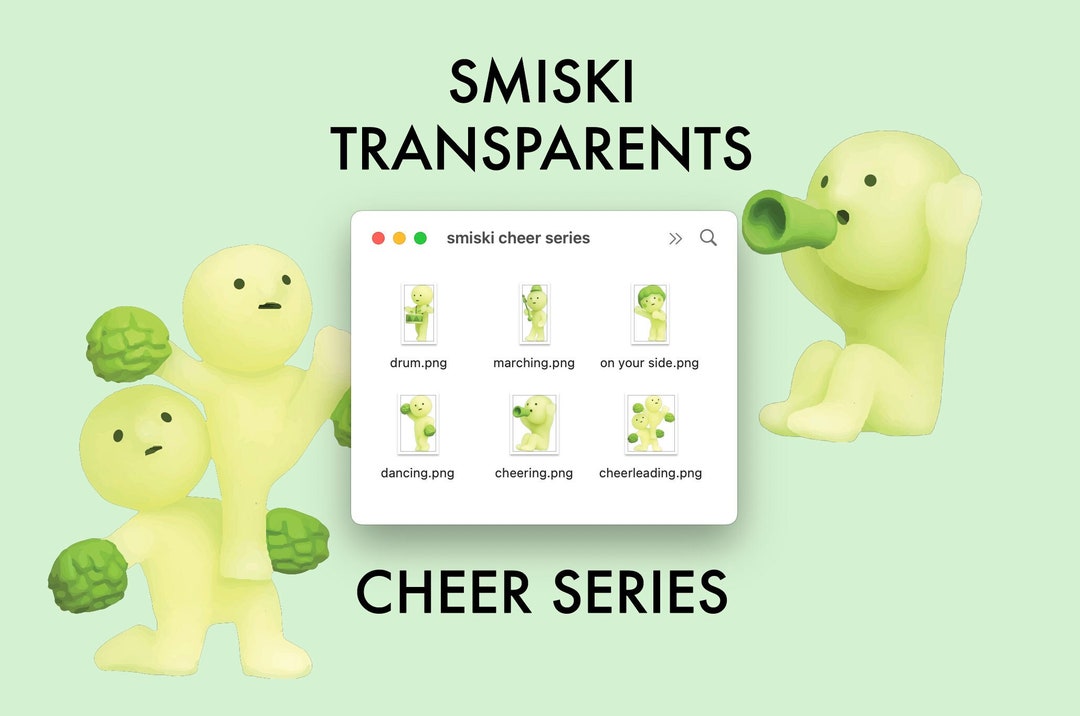 Smiski Clipart CHEER Series Digital Png (6 FILES) Digital Stickers, Png ...
