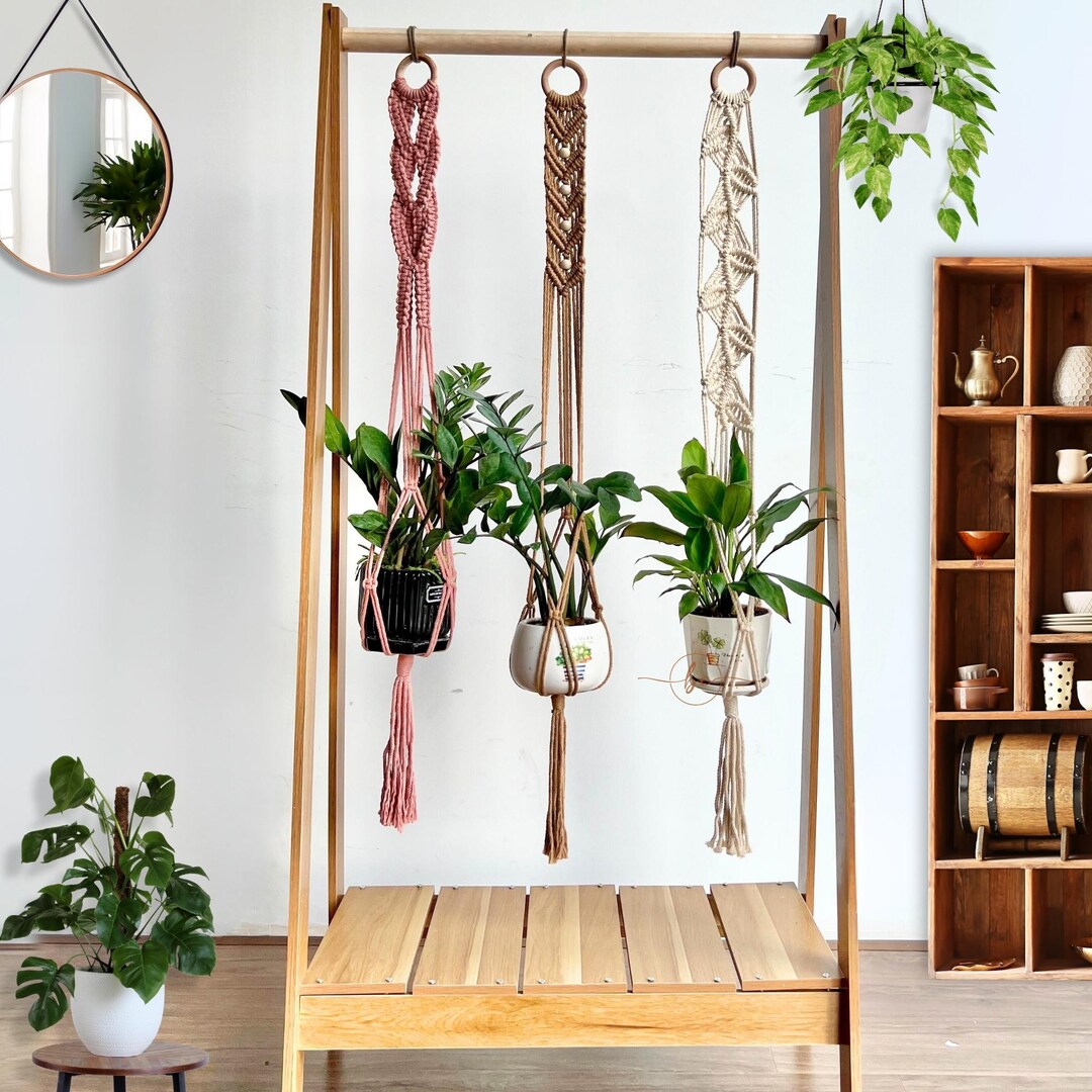 Macrame Wall Hanging Planter, Plant Hanger With Tassel, Tassel Plant ...