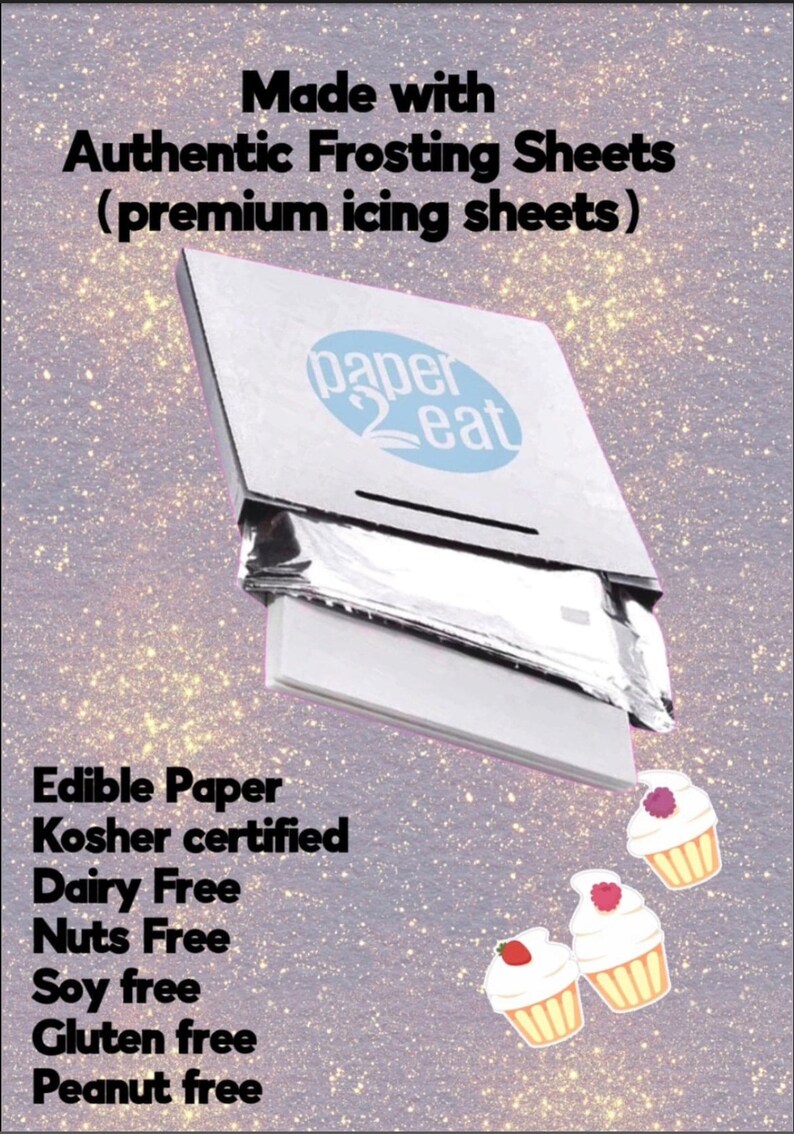 Outer Space 8 Inch Birthday Edible Cake Toppers. - Etsy