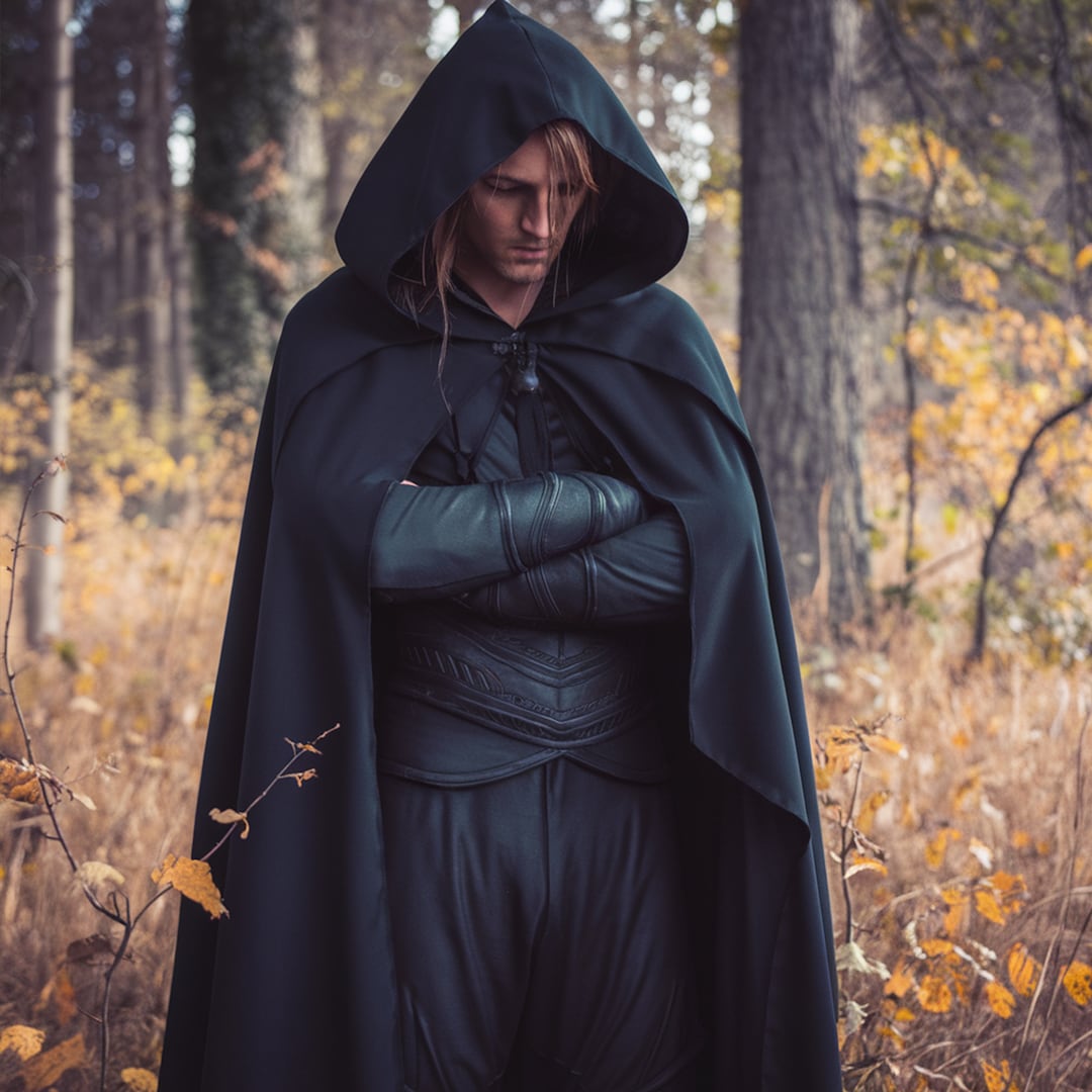 Medieval Hobbit Cloak for Adult, Renaissance Hooded Cape, Medieval ...
