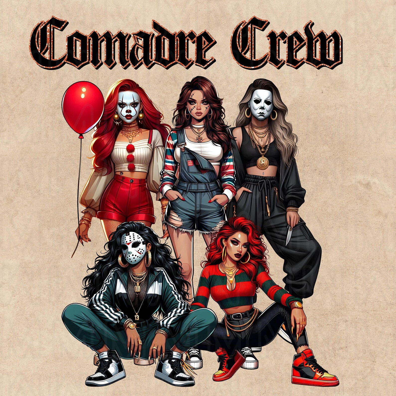 Horror Movie Comadre Crew Png, Bad Girl Png, the Slayers Halloween Png ...