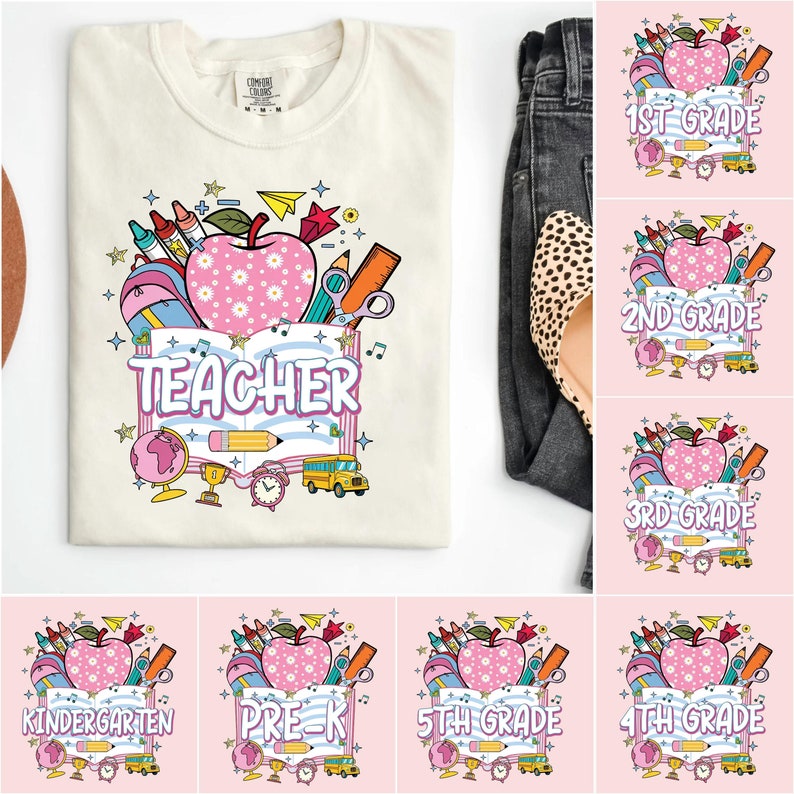 8 Back to School Bundle PNG, Kindergarten, Pre-k, First, Second, Third ...