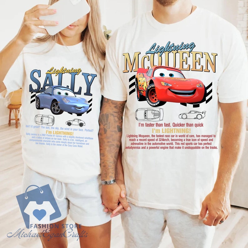 Pareja Rayo Mcqueen y Sally Png, Kachow L. Mcqueen, Regalo de aniversario de San Valentín ...